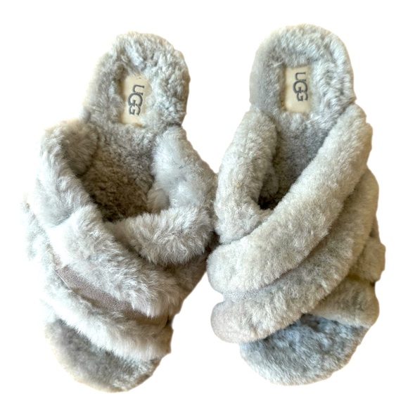 UGG | Shoes | Ugg Soft Plush Slippers In Light Gray | Poshmark